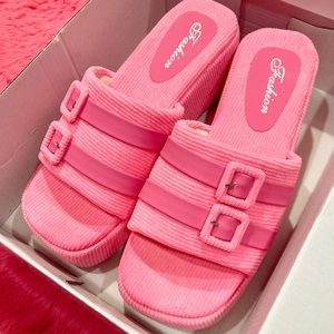 Shoes | Y2k Barbie Platform Slides | Poshmark